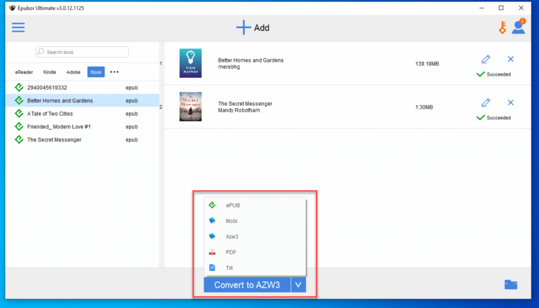 How to Convert NOOK Books for Reading on Kindle E-readers - Filelem